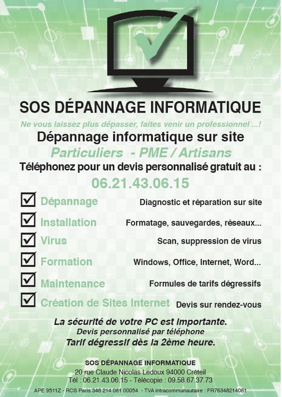 Sos dépannage informatique à Creteil
